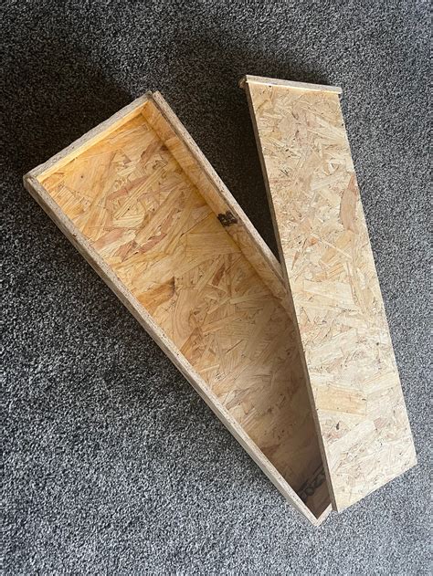 Handmade Wooden Box Custom Osb Oriented Strand Board Box With Sliding Lid Artist Tool Box