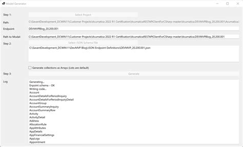 Utilisation De L Outil Endpoint Model Generator Pour REST API Client