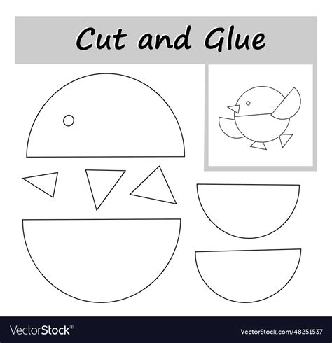 Color Cut Parts Of The Image And Glue On Paper Vector Image