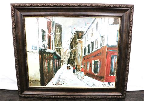 【やや傷や汚れあり】【行董】maurice Utrillo モーリス・ユトリロ 『モンマルトルのサクレクール』 油彩 絵画 額装 美術品 作品