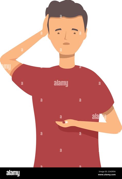 Young Man Is Touching His Head And Looking Confused And Frustrated