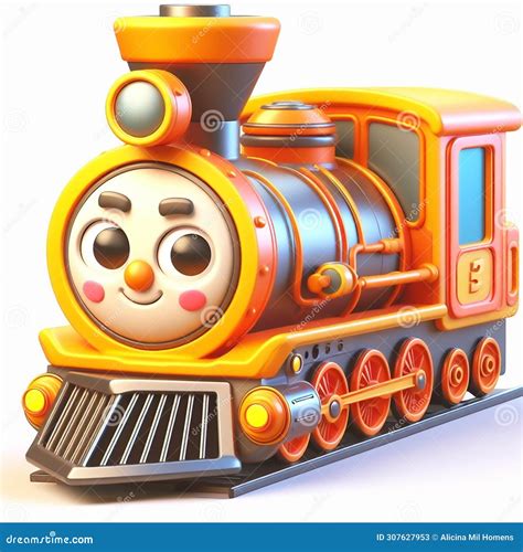 Funny Train Cartoon With Colorful Carriages Ai Generated Stock Illustration Illustration Of