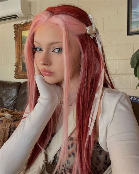 Pink Streaked Wine Red Synthetic Lace Front Wig Ww470 Weekendwigs