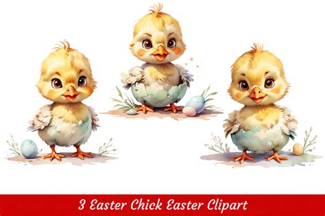 Cute Easter Chick Clipart Graphic By Clipart · Creative Fabrica