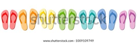Flip Flops Colored Summer Slippers Symbolic Stock Vector Royalty Free