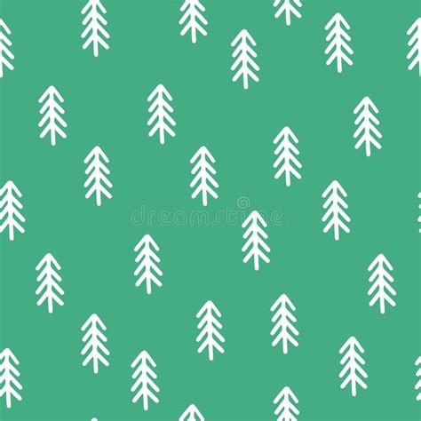 Cute Simple Christmas Tree Seamless Vector Pattern Stock Vector