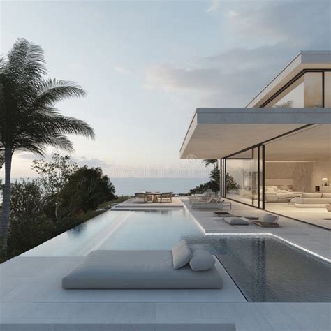 Luxury Oceanfront Villa Infinity Pool Modern Architecture Sunset Views