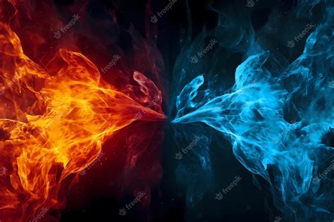 Premium Photo Fire And Ice Hd Wallpaper