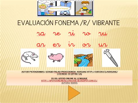 Apoyo Online Al Lenguaje EvaluaciÓn Fonema R