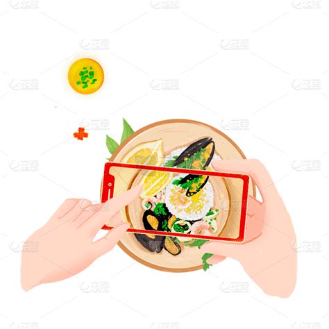 手绘美食元素贴纸