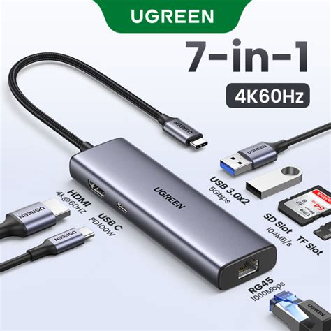 UGREEN K Hz USB C Hub USB C Dongle Adapter With PD W RJ HDMI HDR Output USB