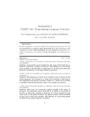Hw Sol N Pdf Assignment Cmspc Programming Language Concepts
