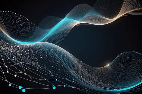 Premium Photo Wave Of Dots And Weave Lines Abstract Background Network Connection Structure
