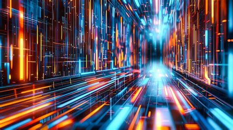 Premium Photo Futuristic Technology And Cyber Communication Concept Visualizing The Speed And