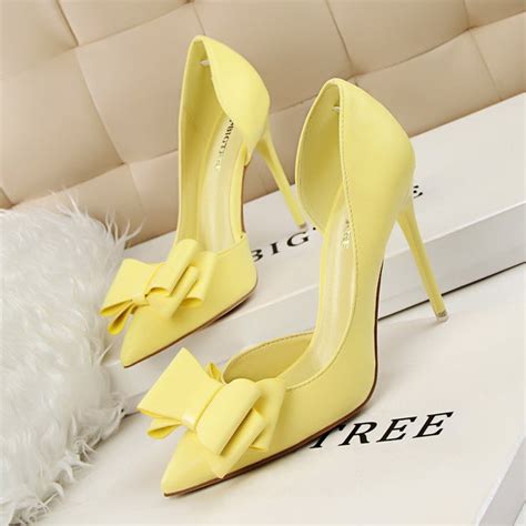 Elegant Pumps Sweet Bowknot High Heeled Shoes