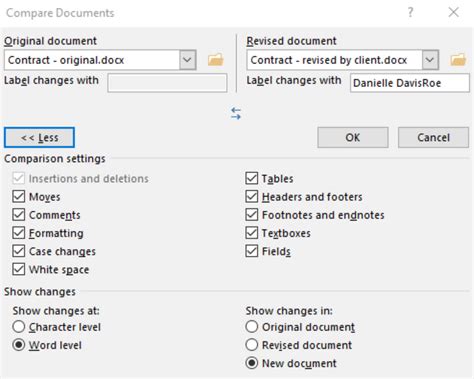Compare Documents In Word Quickly Redlining Legal Documents