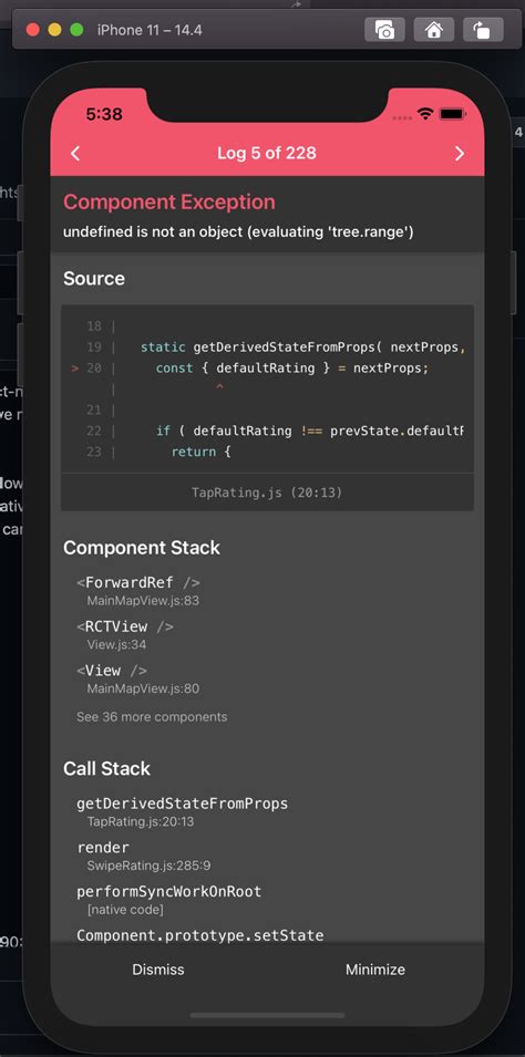 TypeError Undefined Is Not An Object Evaluating Tree Range IOS App Issue