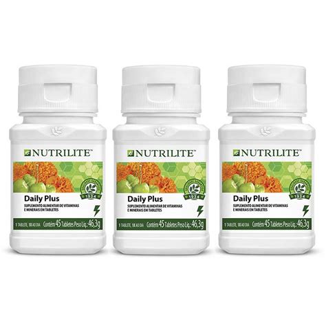 Kit 3 Daily Plus Multivitamínico 45 tabletes cada Nutrilite Amway