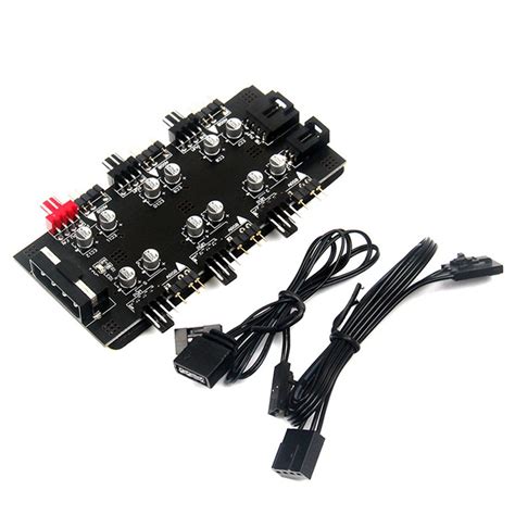 Computer Case Miner 1 To 6 Way Splitter 5V 3PIN RGB Case Fan Hub Adapter PWM Fan Speed