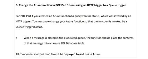 Solved B Change The Azure Function In Poe Part From Using Chegg
