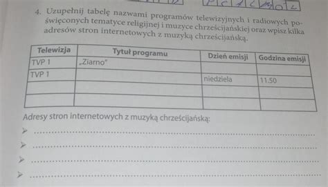 Proszę o zrobienie zadania w zdięciu załączniku Zad 4 str 31 klasa 5