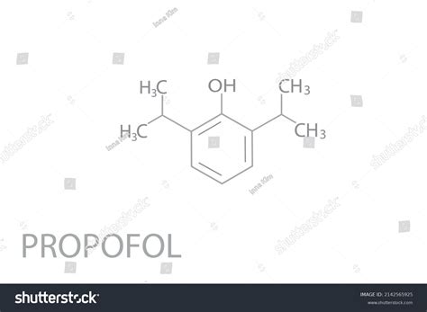 Propofol Molecular Skeletal Chemical Formula Stock Vector Royalty Free