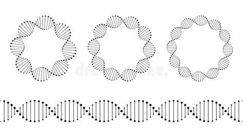 Dna Pattern Frame In Biology Medical Science Vector Icon Stock Vector