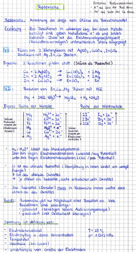 Elektrochemie Abitur Skript Teil 1