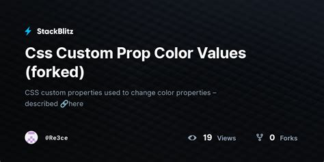 Css Custom Prop Color Values Forked Stackblitz