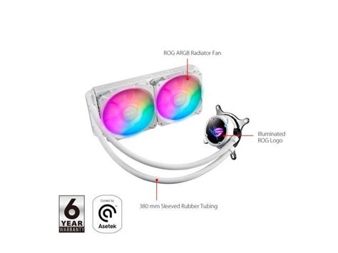 Asus Rog Strix Lc Ii Argb White Edition All In One Aio Liquid Cpu Cooler Mm Radiator