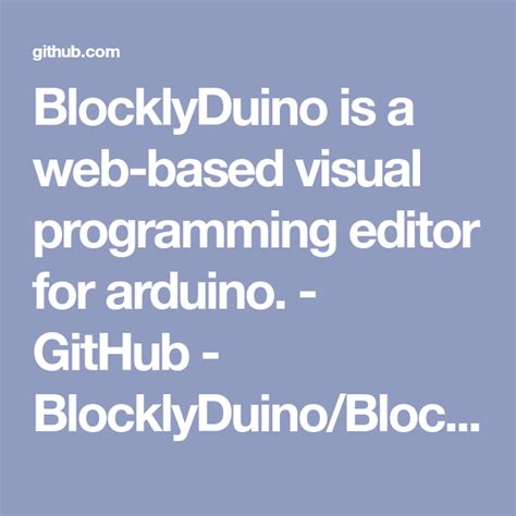 Blocklyduino Web Based Visual Programming Editor For Arduino