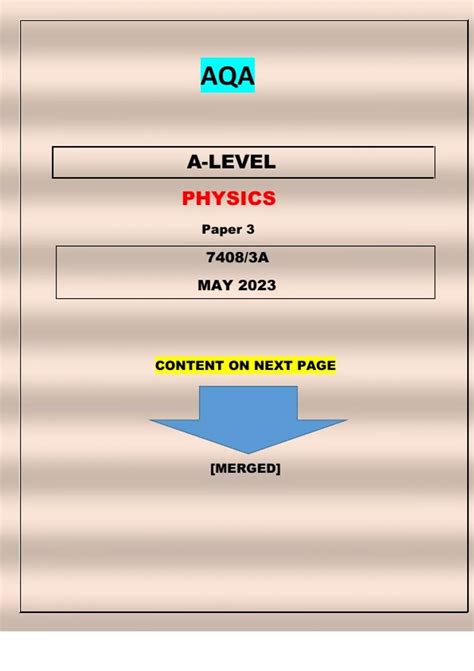 aqa a level physics paper 3 7408 3a questions and marking scheme merged