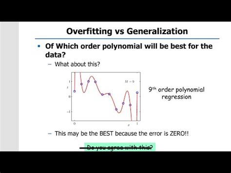 LECTURE A Overfitting Underfitting Generalization Cross Validation In Machine Learning