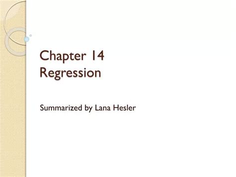 PPT Chapter Regression PowerPoint Presentation Free Download ID