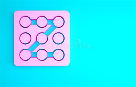 Pink Graphic Password Protection And Safety Access Icon Isolated On Blue Background Security