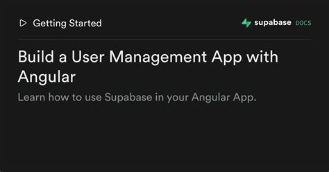 build a user management app with angular supabase docs