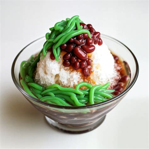 Cendol Malaysian Shaved Ice Dessert With Coconut Milk Red Beans And
