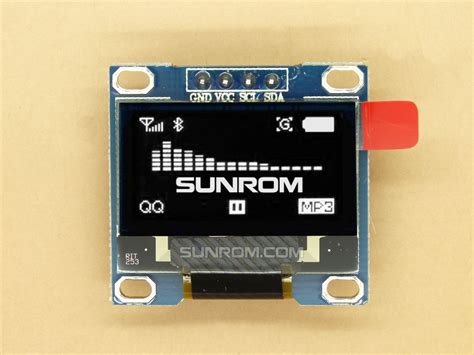 Oled Display Board 0 96 128x64 White I2c 4 Pins Ssd1306 [5535] Sunrom Electronics