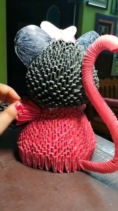 3d Origami Minnie Mouse Origami Doll Diy Craft Showpiece Youtube