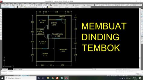 AUTOCAD TUTORIAL UNTUK PEMULA PART 3 MEMBUAT DINDING TEMBOK YouTube