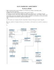 DATA MODELING ASSIGNMENT Pdf DATA MODELING ASSIGNMENT By Kavya Reddy Consider The Three