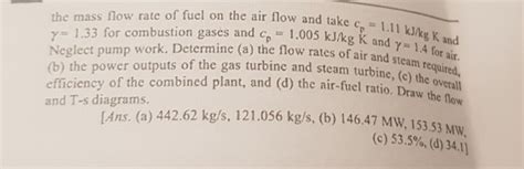 Solved A Combined Cycle Power Plant Has A Total Power Chegg
