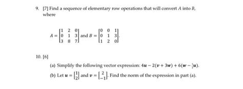 Solved 9 7 Find A Sequence Of Elementary Row Operations