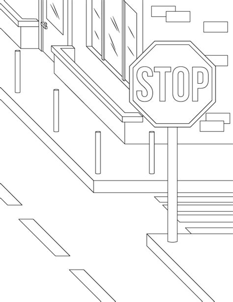 Traffic Light And Stop Sign Coloring Page Safety 49 OFF