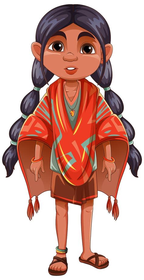 Dessin De Fille Indienne Fille Indienne Amérindienne De Dessin Animé