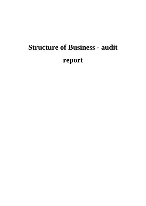 Structure Of Business Audit Report Desklib