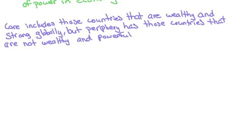 Solved How Is The Dependency Theory Related To The Core Periphery