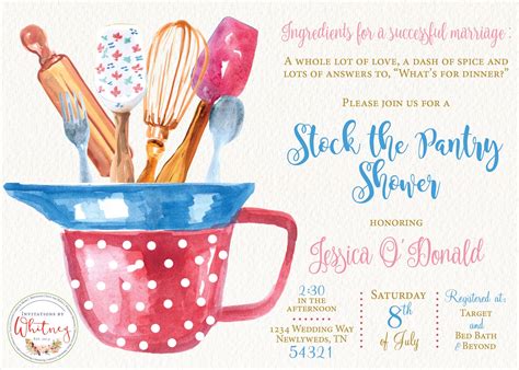 Stock The Pantry Shower Invitation Stock The Kitchen Etsy