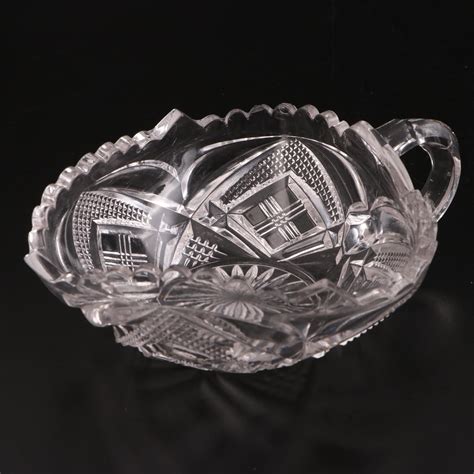 Libbey Cut Glass Cream And Sugar With Other American Brilliant Style