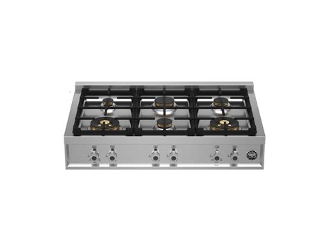 36 Gas Rangetop 6 Brass Burners Bertazzoni